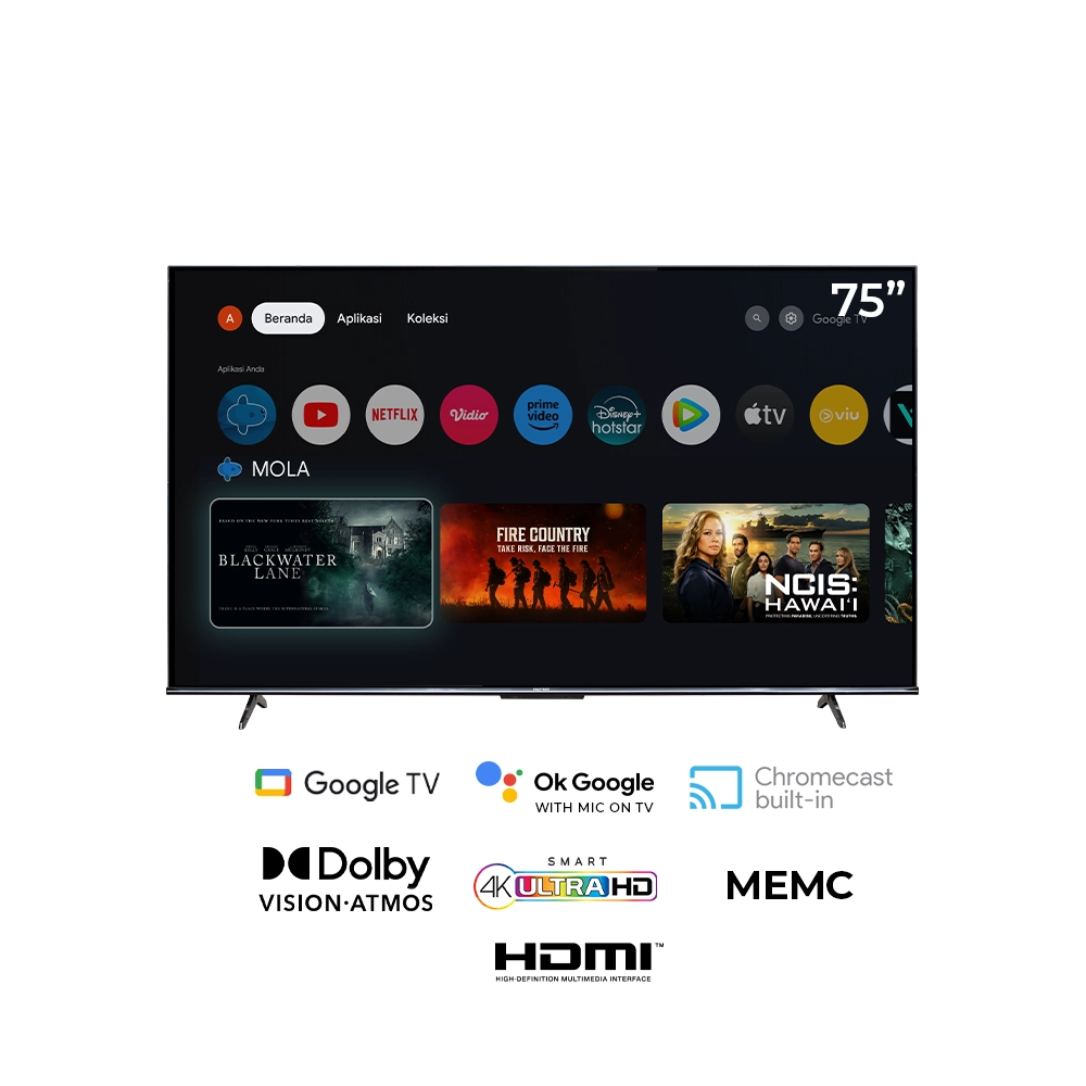 POLYTRON 4K UHD Smart Google TV 75 Inch PLD 75UG5959 - Polytron Official