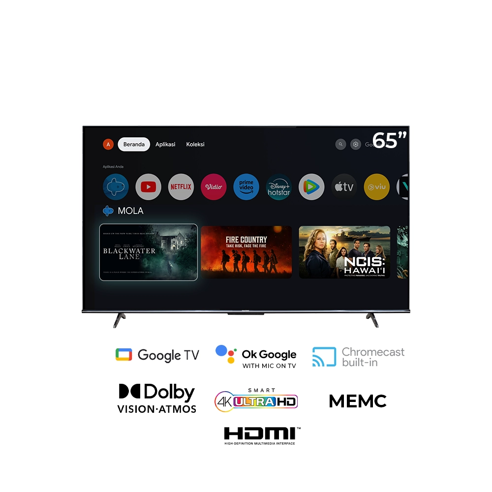 POLYTRON 4K UHD Smart Google TV 65 Inch PLD 65UG5959 Polytron Official