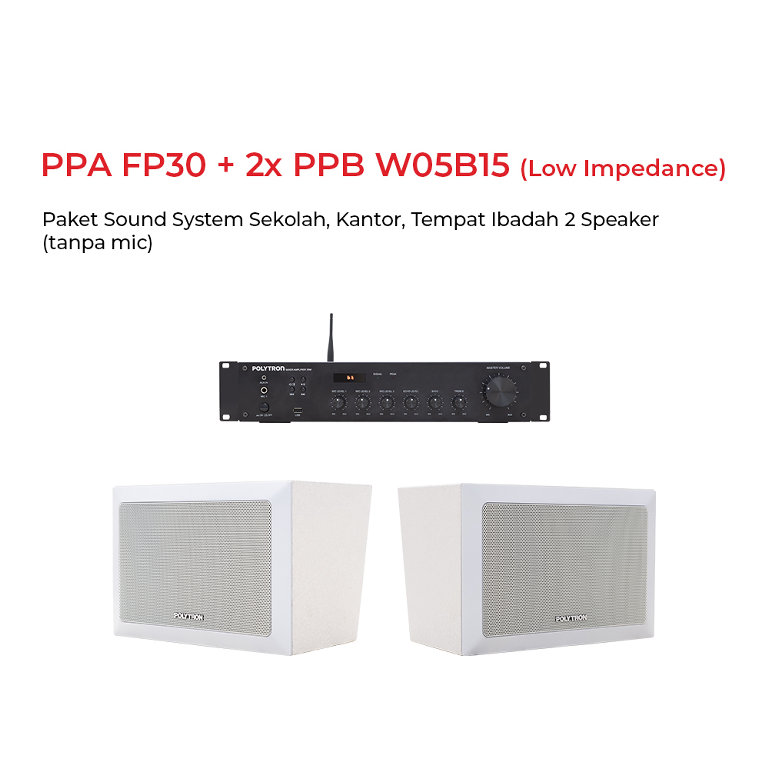 Polytron Sound System Sekolah Masjid Mushola Kantor (2 Wall Speaker)