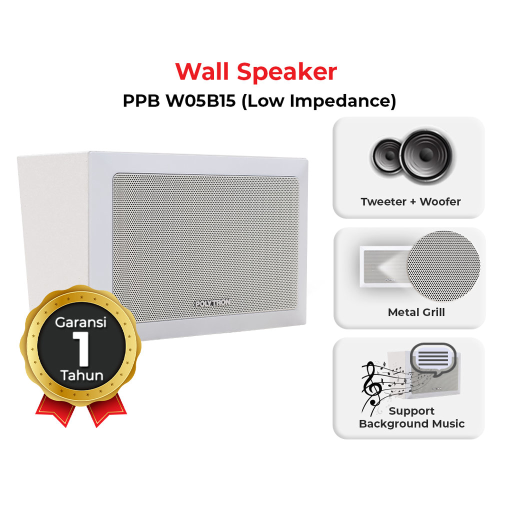 Polytron Sound System Sekolah Masjid Mushola Kantor (2 Wall Speaker)
