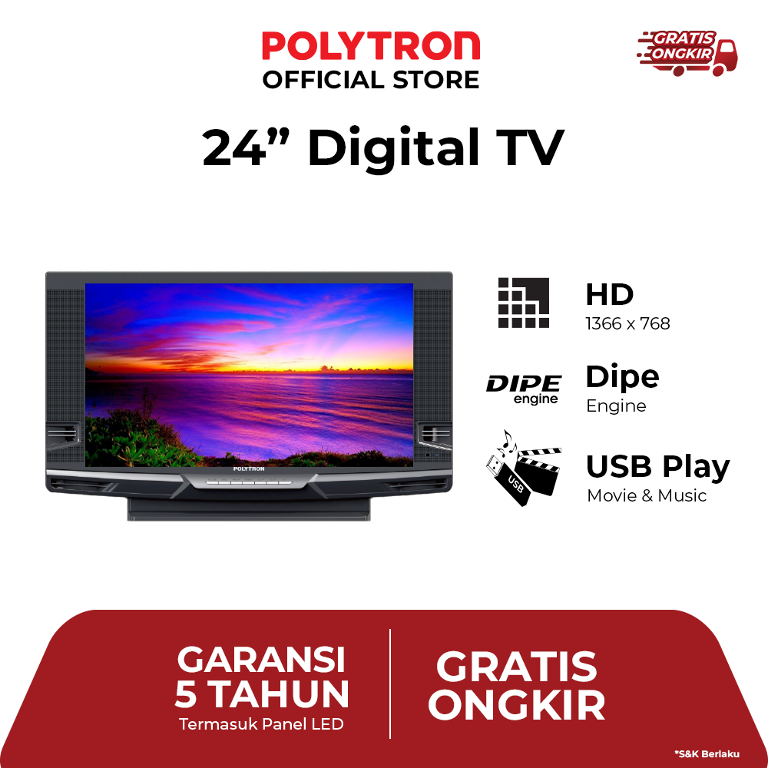 POLYTRON Digital TV 24 Inch - PLD 24V223 - Polytron Official