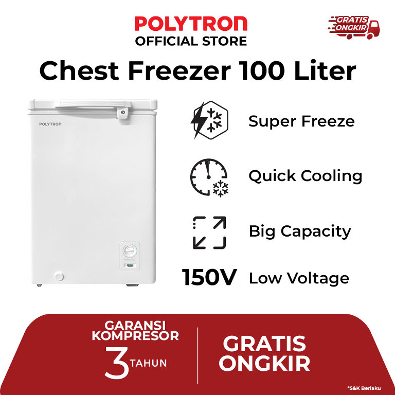Chest Freezer PCF 118 - 100 Liter - Polytron Indonesia