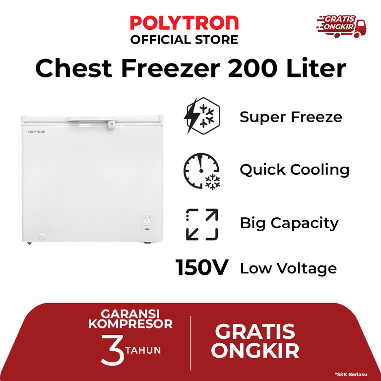 Chest Freezer PCF 218 - 200 Liter - Polytron Indonesia