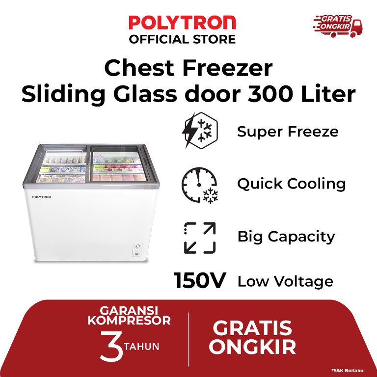 Chest Freezer 300 Liter PCF 329 - Polytron Indonesia