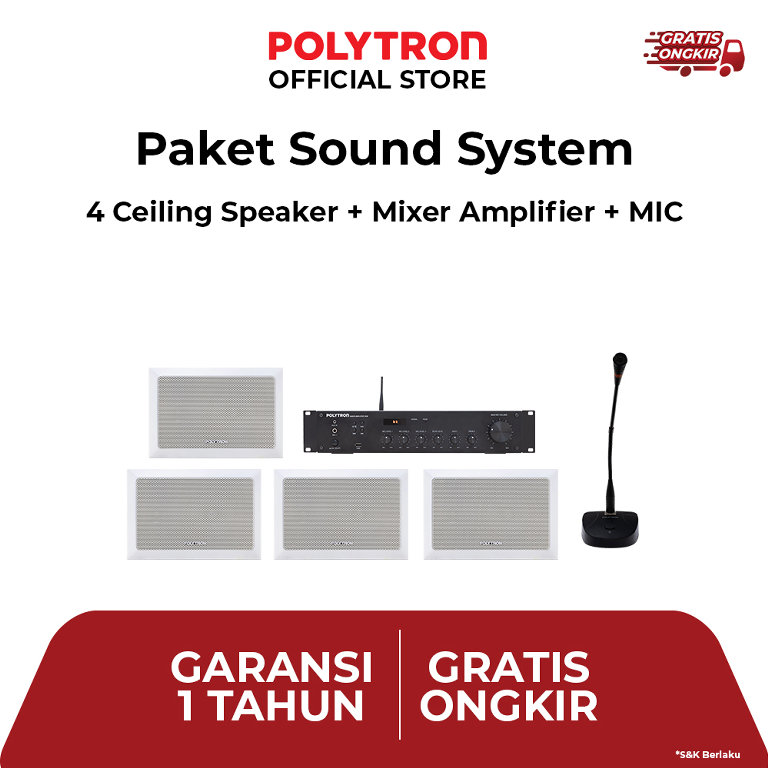 Polytron Sound System Sekolah Mushola Cafe Pengeras Suara Plafon (4 ...