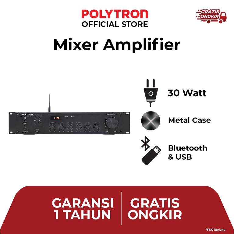 Polytron Mixer Amplifier Dual function High and Low Impedance 30 Watt ...