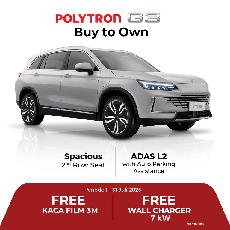 Polytron G3 Buy to Own Mobil Listrik [Full OTR]