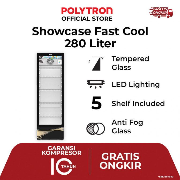 Showcase 5 Rak SCN 287 - 280 Liter - Polytron Indonesia