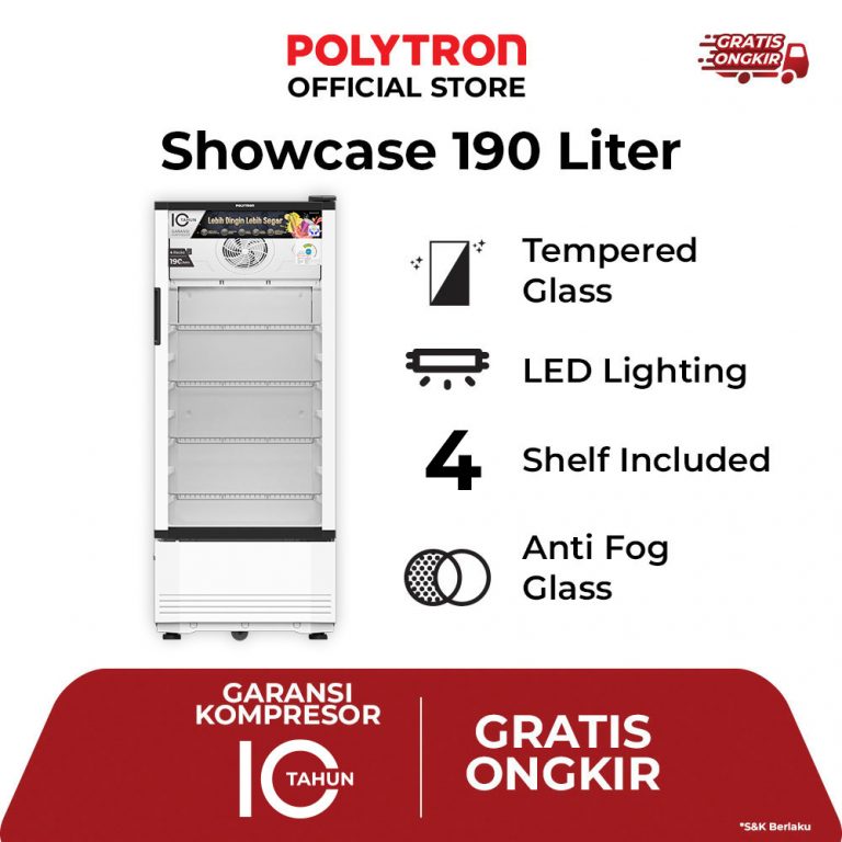 Showcase 5 Rak SCN 288 - 280 Liter - Polytron Indonesia
